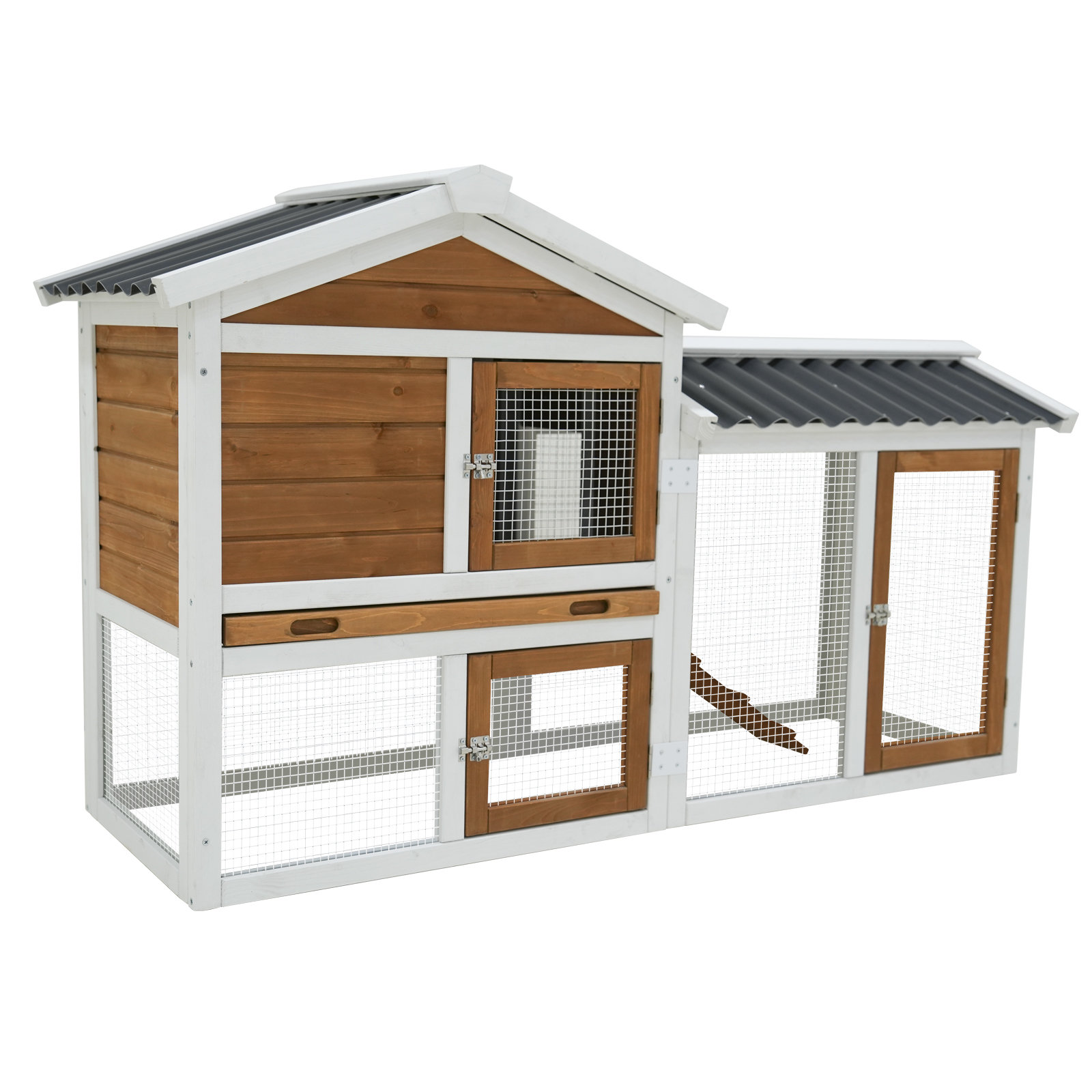Archie & Oscar™ 58" Wooden Outdoor Indoor Roof Waterproof Bunny Hutch ...